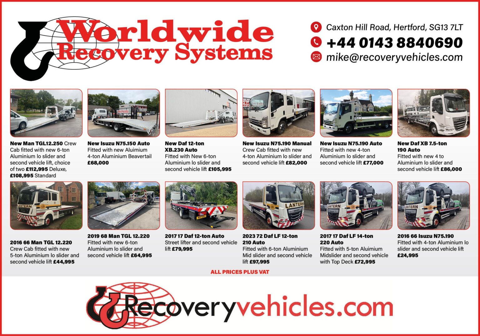 Used Vehicles - Recovery Vehicles